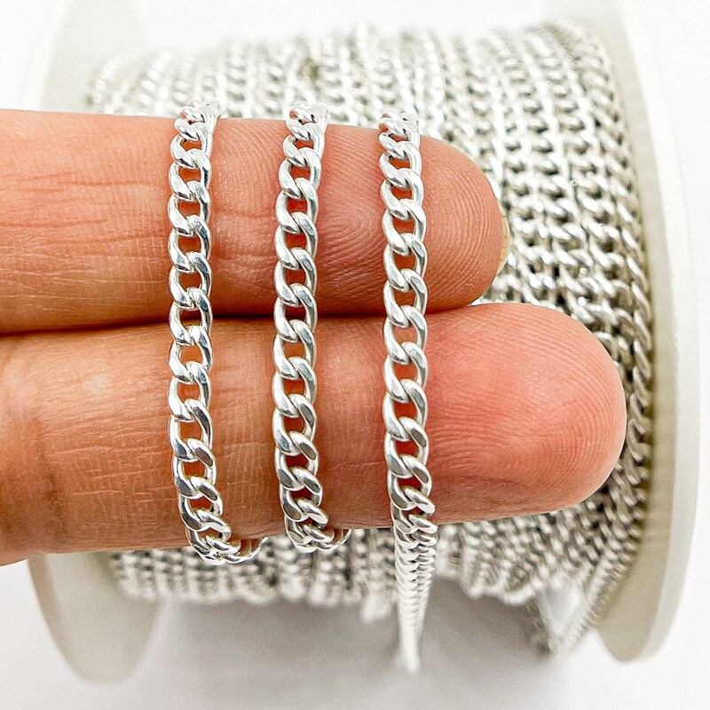 Silver Curb Chain - Etsy