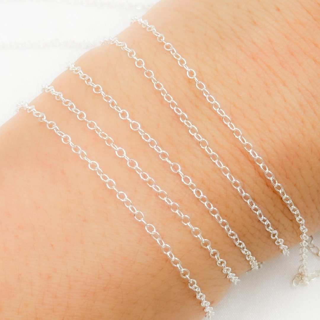 925 Sterling Silver Cable Link Chain, Cable Link Chain, Silver Chain ...