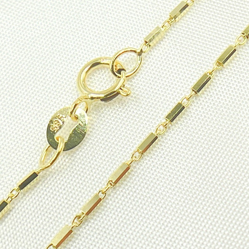Gold Bar Dainty Filled Chain, Minimalist Necklace - Etsy