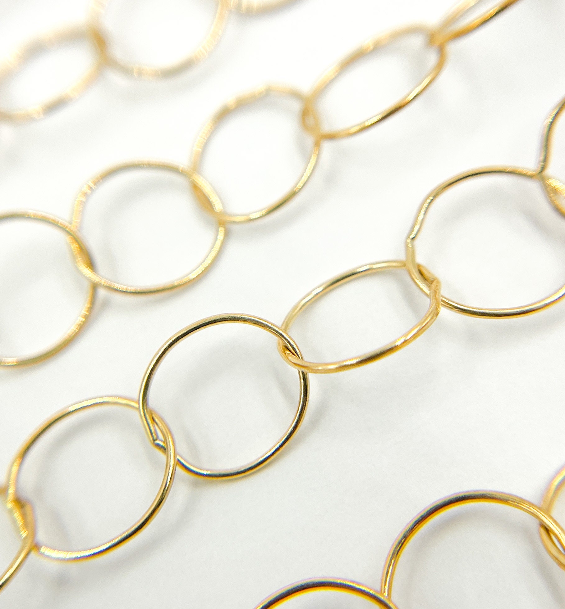 10mm 14k Gold Filled Chain by Foot Unfinished Big Circle - Etsy