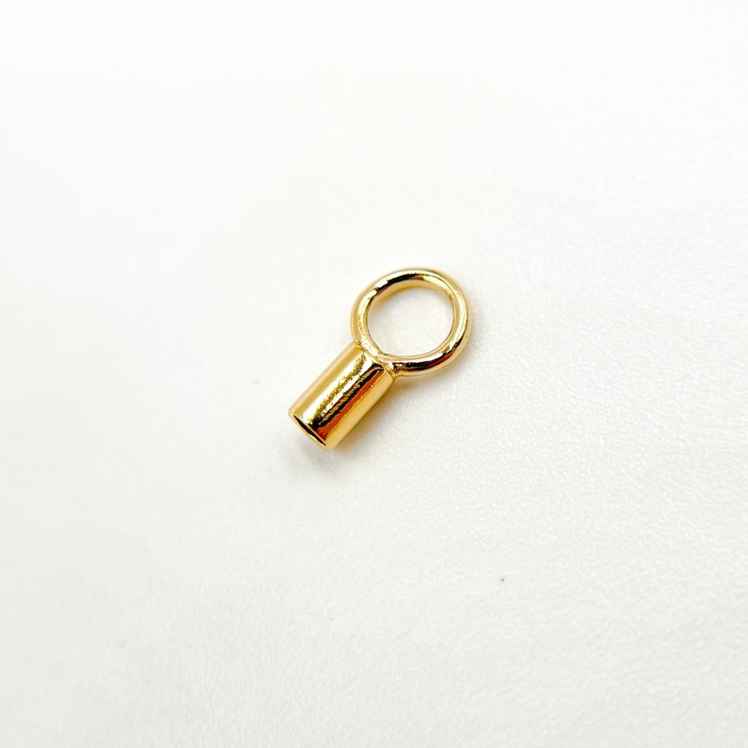 1mm 14k Gold Filled Crimp End Cap With Ring, Wholesale Findings Supply ...