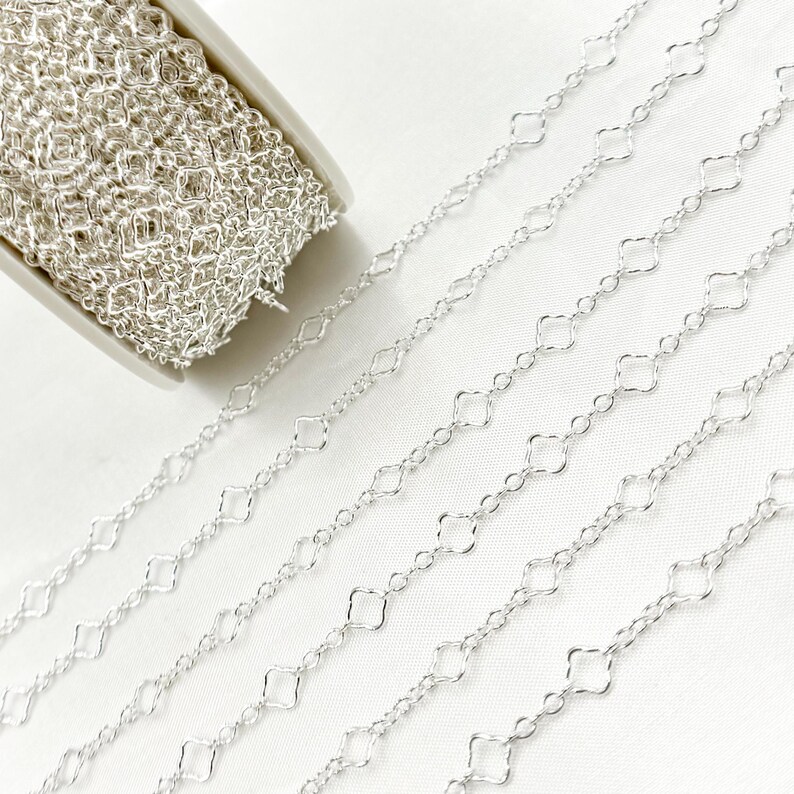 Sterling Silver Clover Link Chain: 5mm Jewelry Supply, Sold by Foot ...