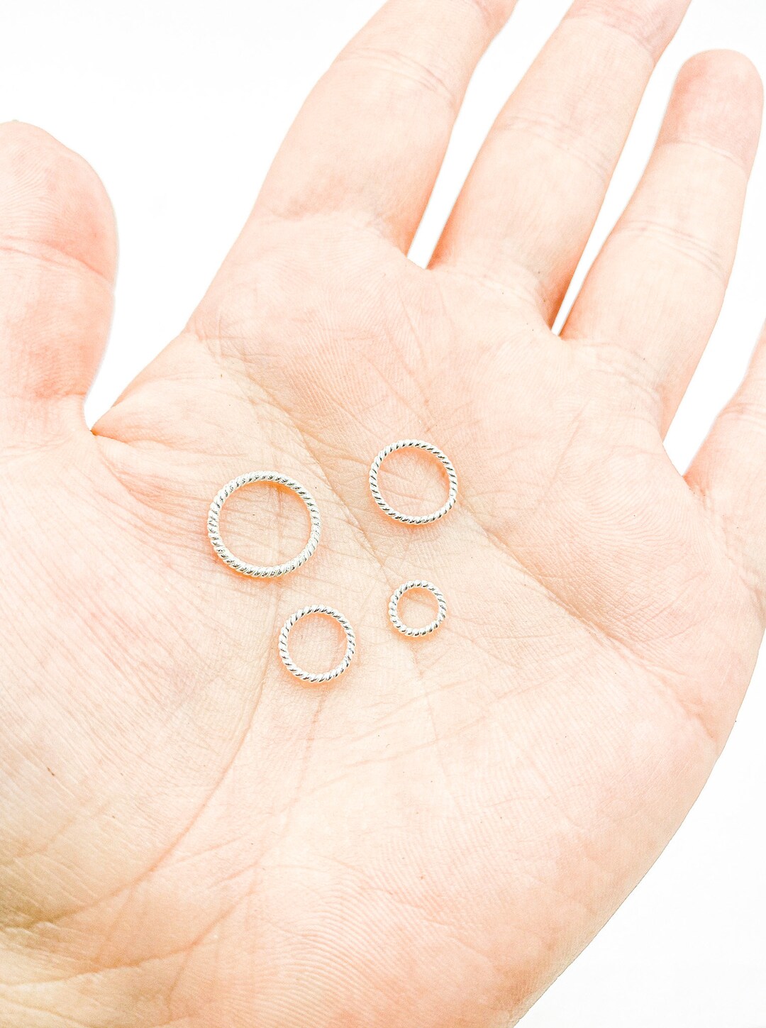 10pcs 6mm 925 Silver Twisted Closed Connecting Rings, Textured Rings ...