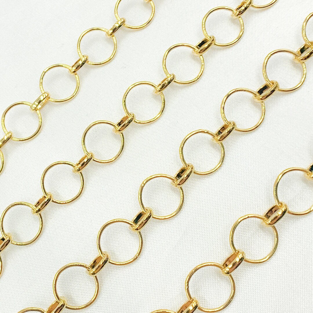 Gold Plated 925 Sterling Silver Circle and Oval Link Chain, Permanent ...