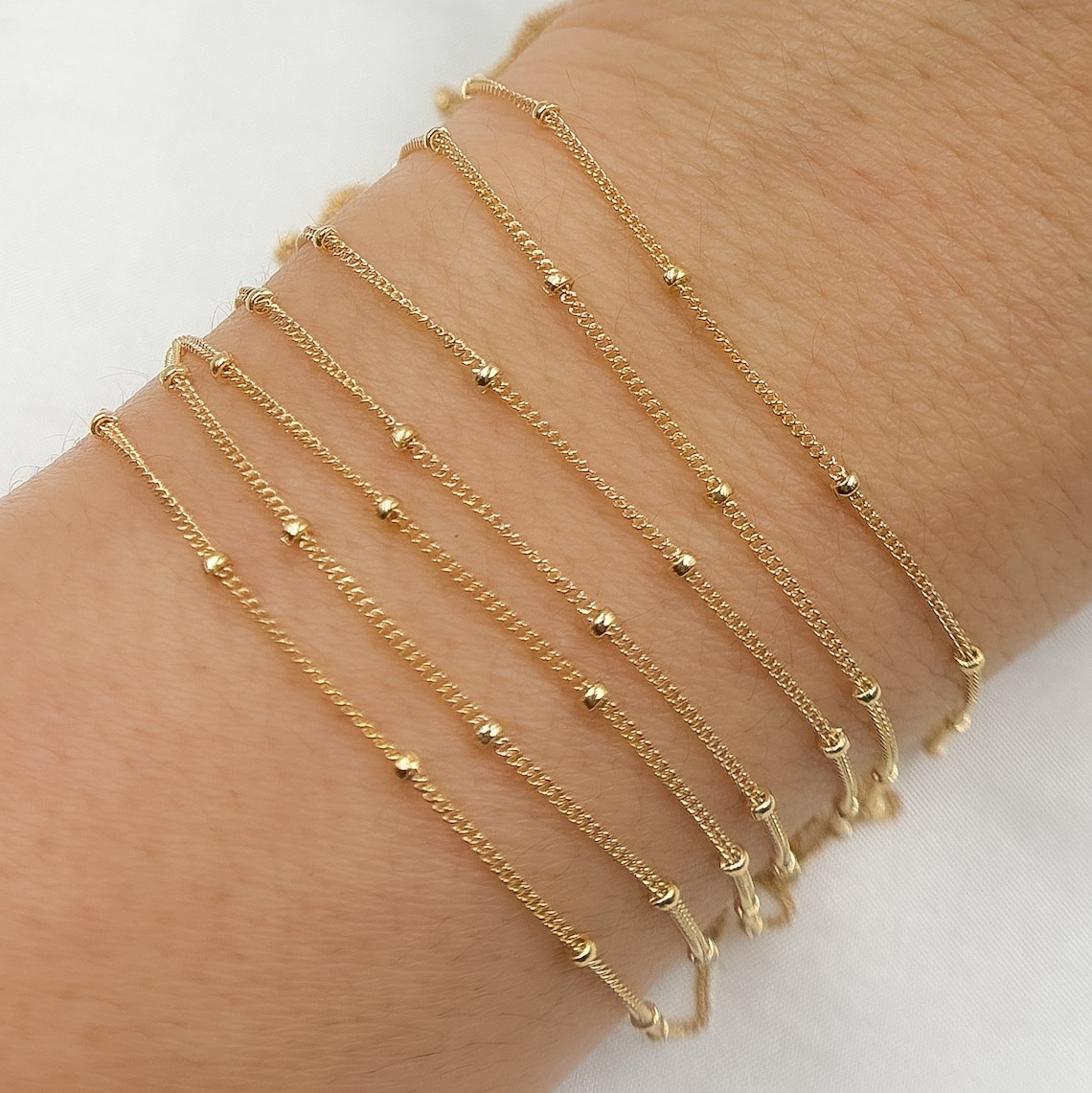 Gold-filled Satellite Chain, Permanent Jewelry, Jewels and Chains, Gold ...