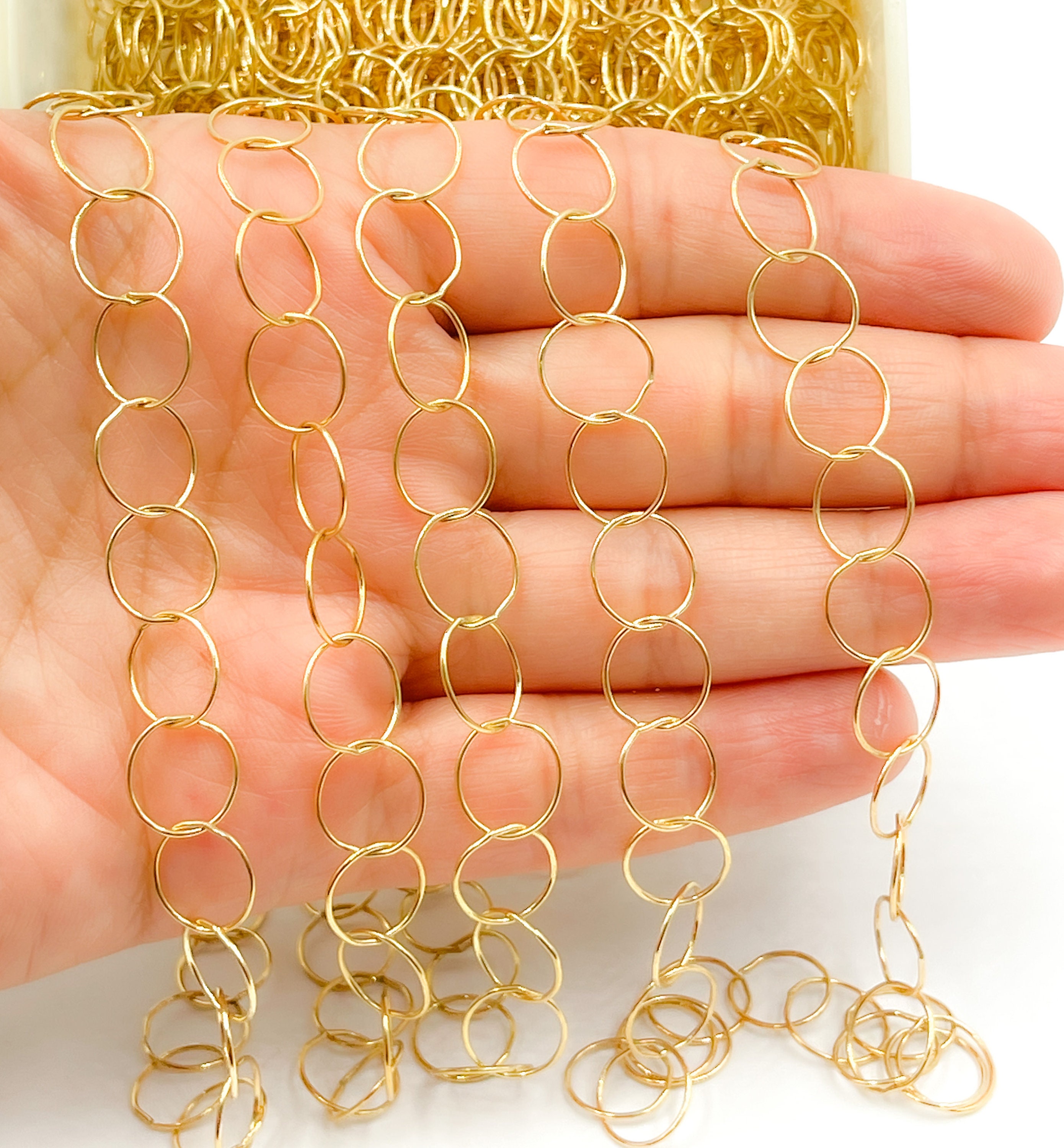 10mm 14k Gold Filled Chain by Foot Unfinished Big Circle - Etsy