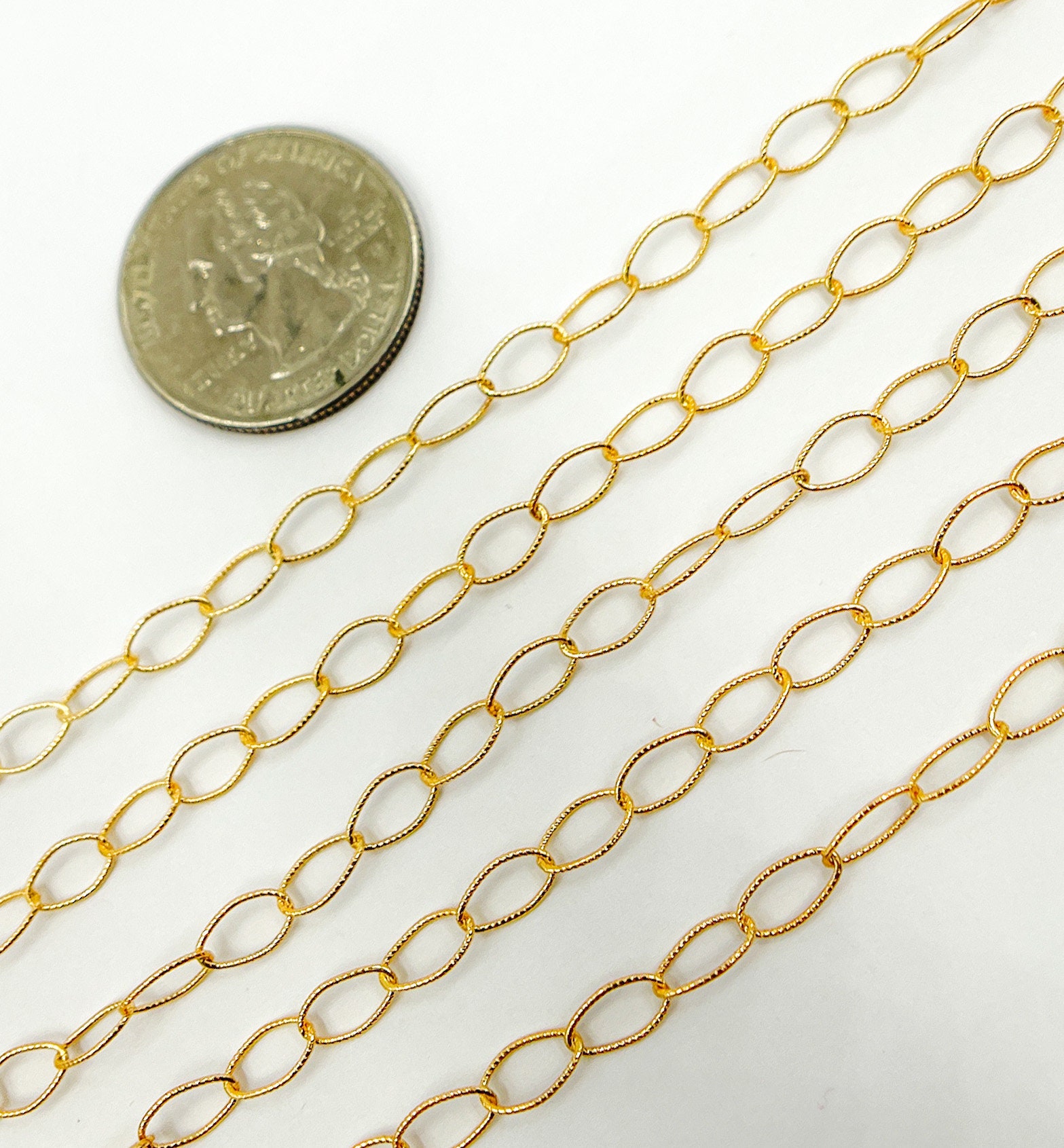 8x4mm 14k Gold Filled Twisted Link Chain by Foot Small - Etsy