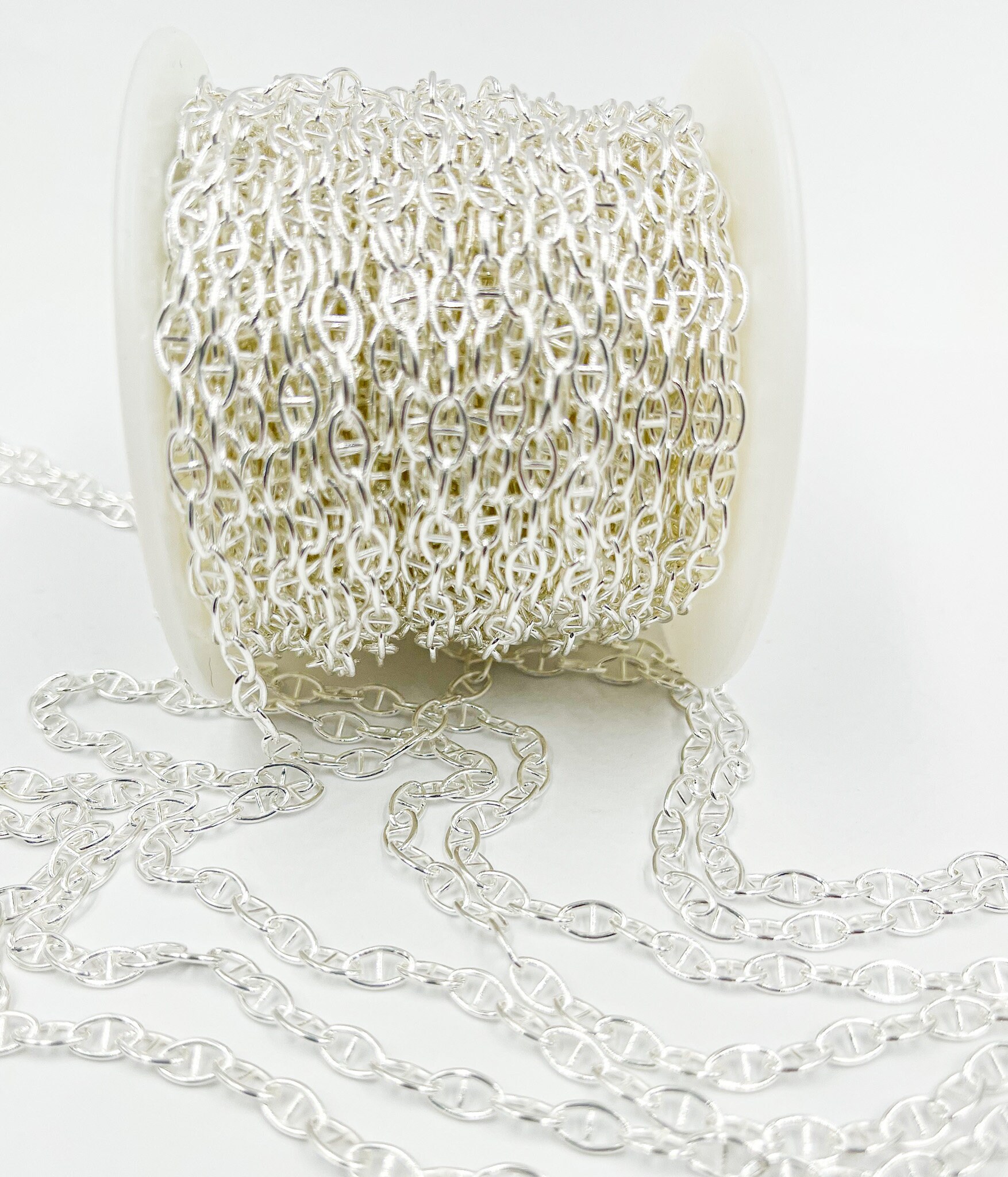 1FT 925 Sterling Silver Chain by Foot Unfinished Silver - Etsy