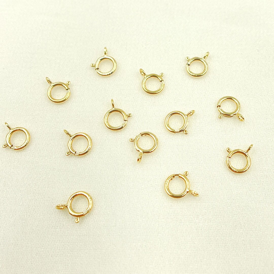 14K Solid Gold 6mm Spring Ring Lock, 14K Solid Gold Jewelry Findings ...
