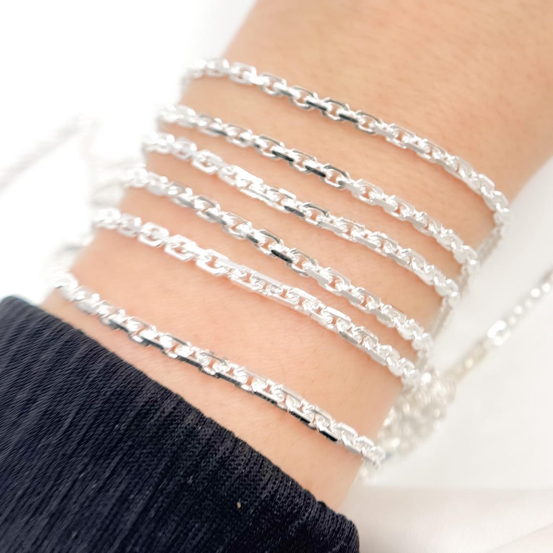 1FT 4x3mm 925 Sterling Silver Chain by Foot, Thick Oval Link Chain ...