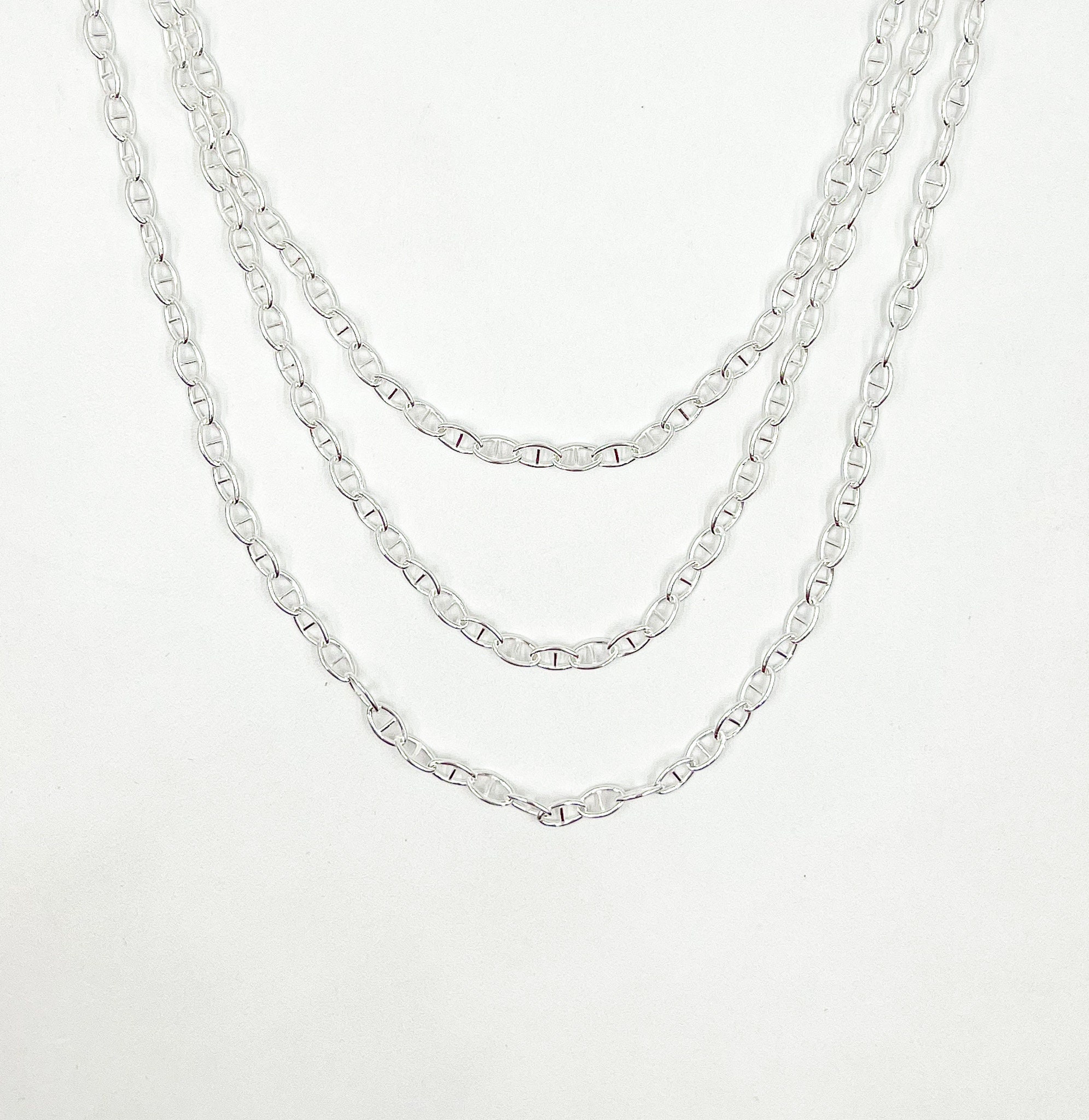 1FT 925 Sterling Silver Chain by Foot Unfinished Silver - Etsy