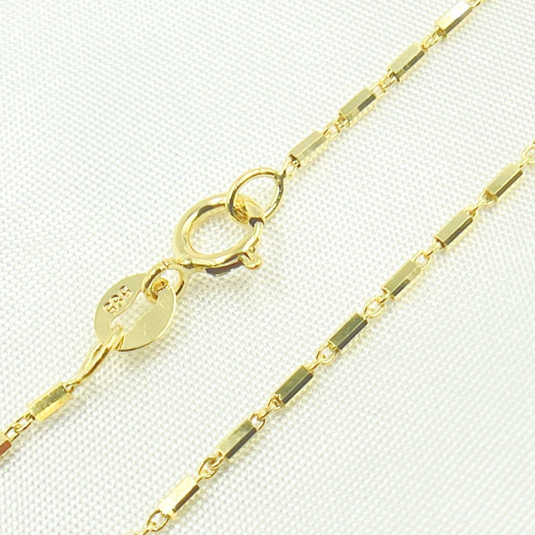 Gold Bar Dainty Filled Chain, Minimalist Necklace - Etsy