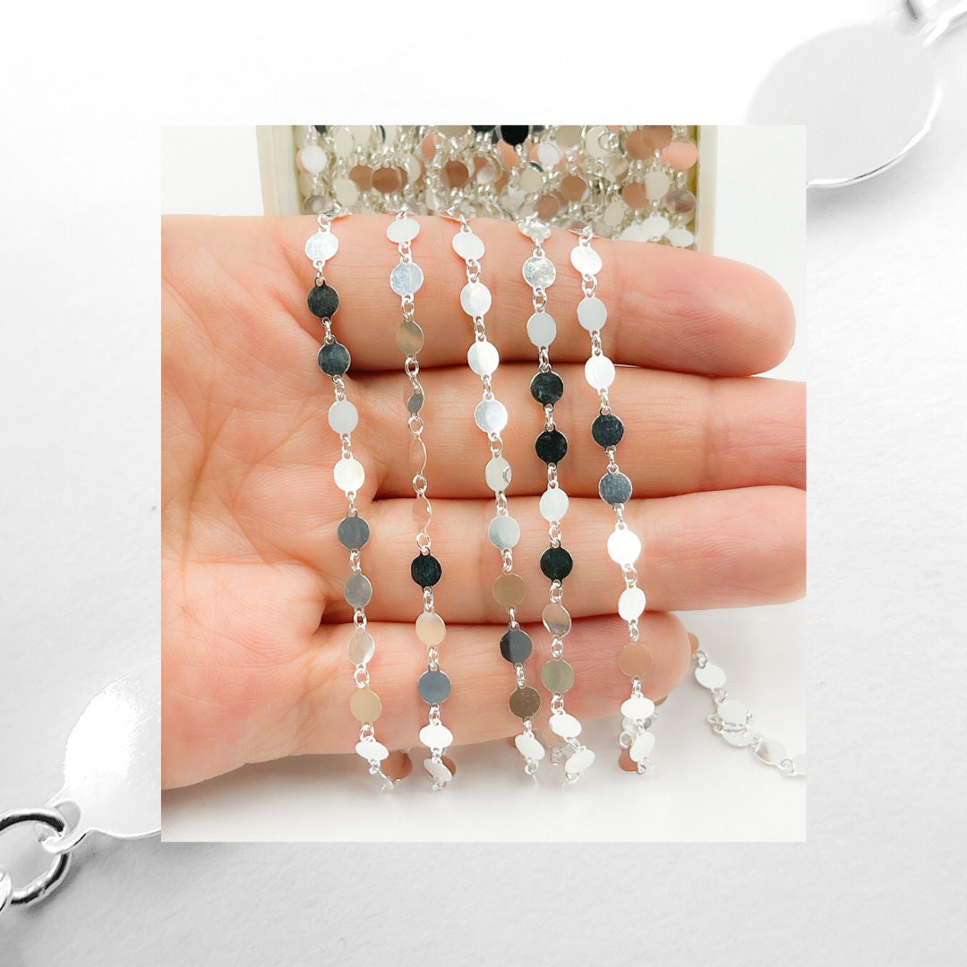 1FT 6x4mm 925 Sterling Silver Circle Chain. Unfinished Circle - Etsy