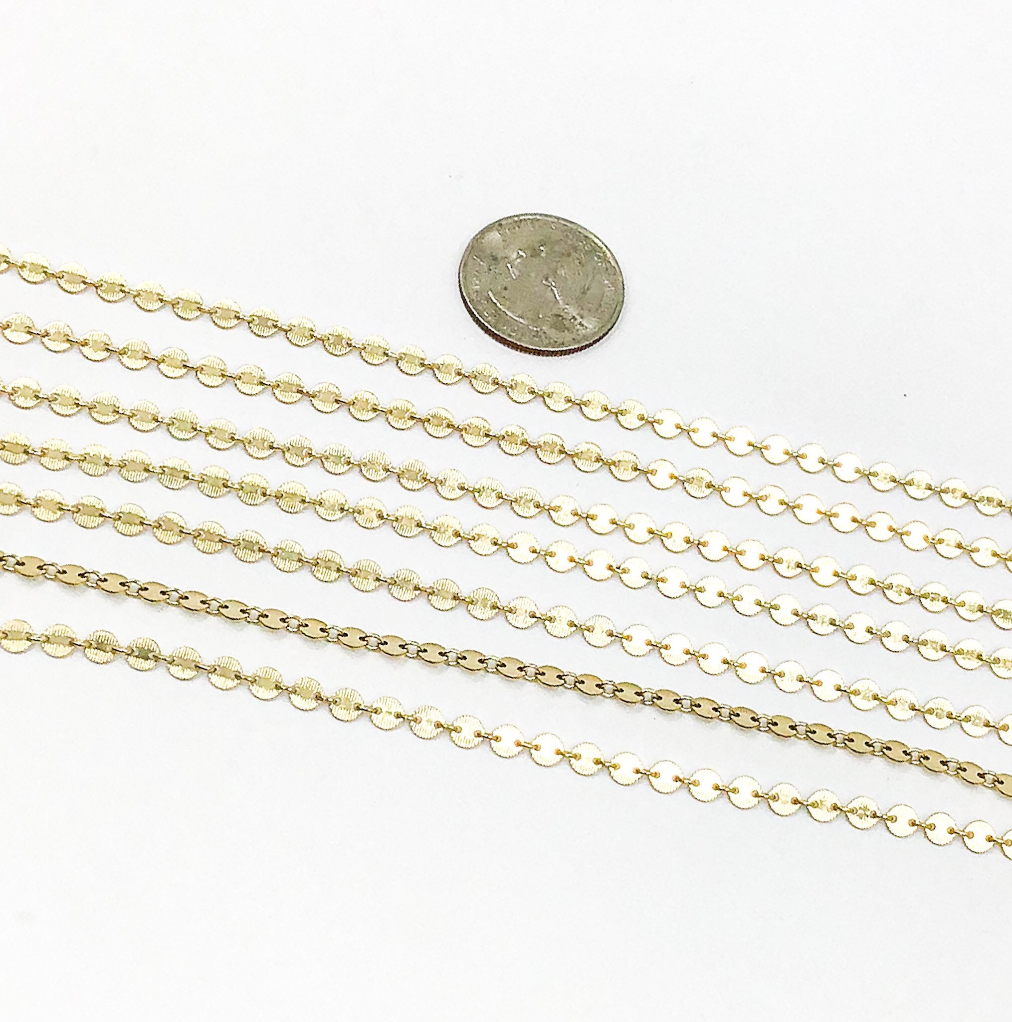 1FT 4mm 14k Gold Filled Chain by Foot Unfinished Textured - Etsy
