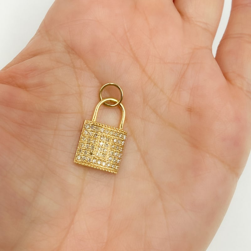 Diamond Lock Charm - Etsy