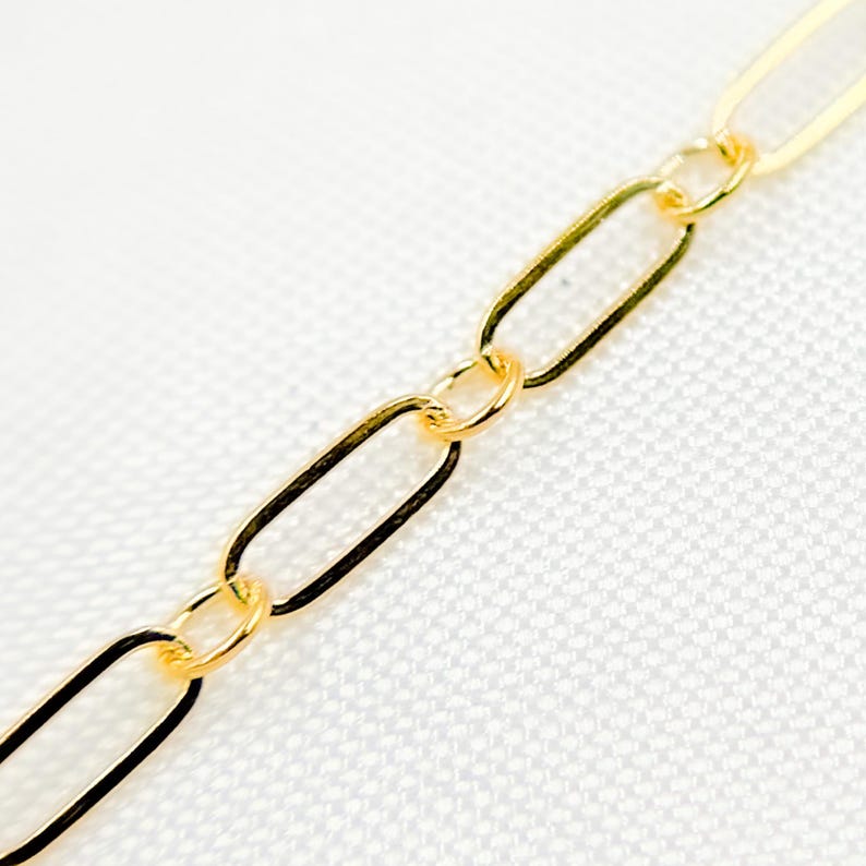 14k Gold Filled Paper Clip Chain, Flat Cable Link by Foot. 141FGF - Etsy