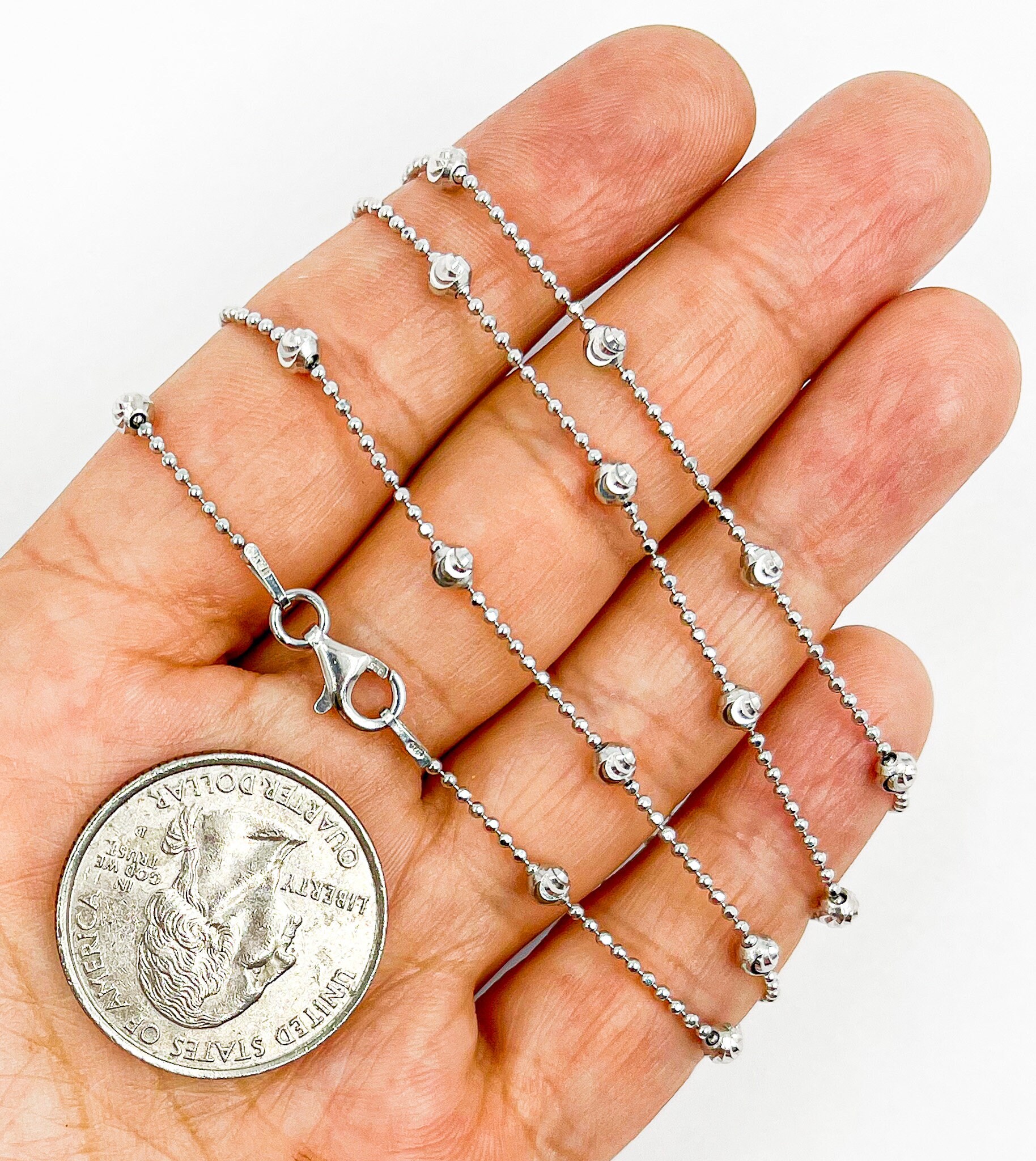 Silver Ball Necklace 925 Sterling Silver Sphere Necklace - Etsy