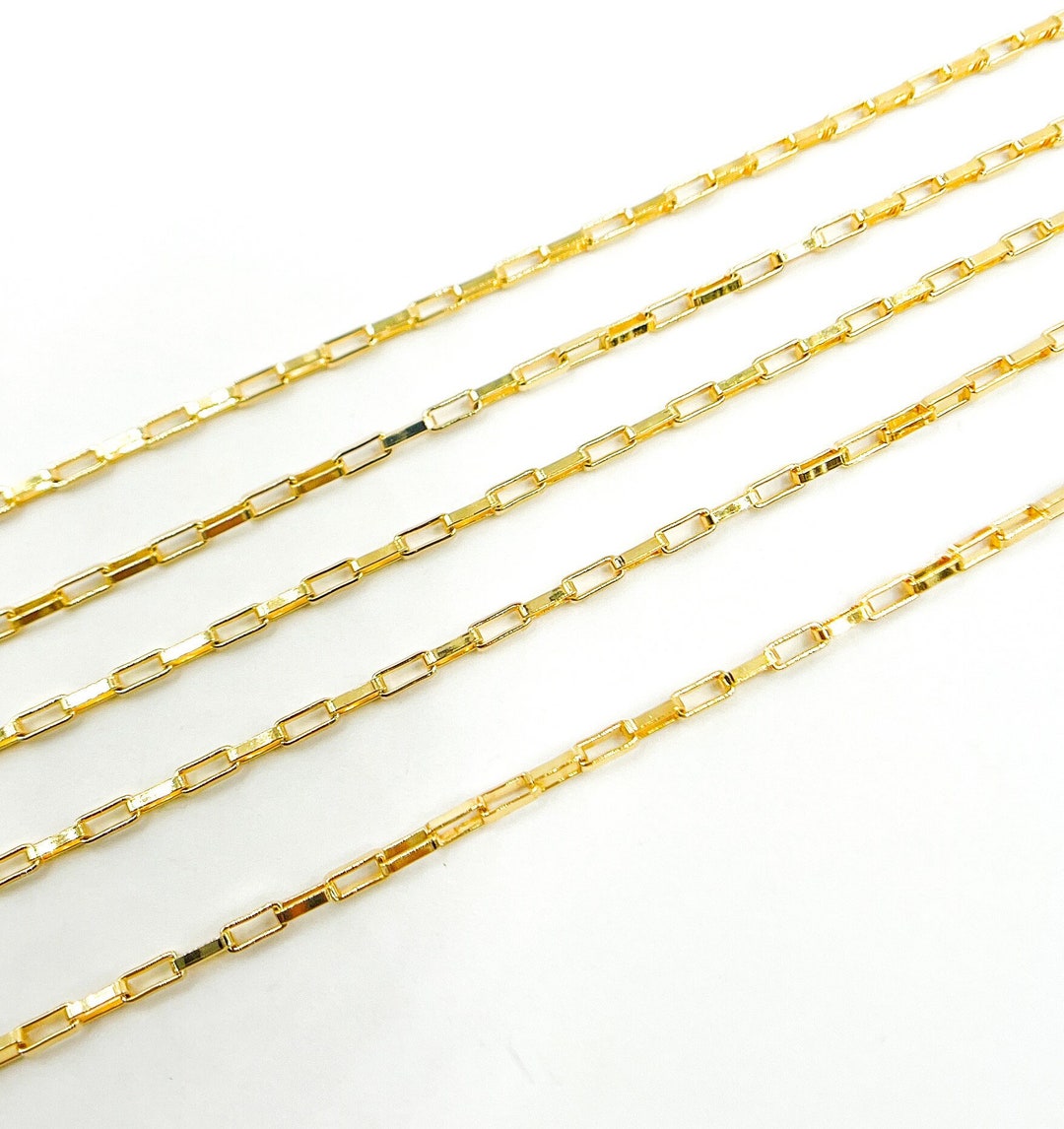 1FT 4.2x1.8mm 14k Gold Filled Chain by Foot, Tiny Box Chain, Small ...