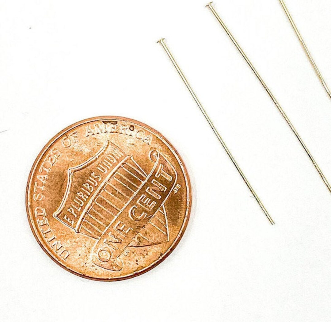10pcs 1" 26 Gauge 14k Gold Fill Flat Head Pin, Gold Head Pins, Gold ...