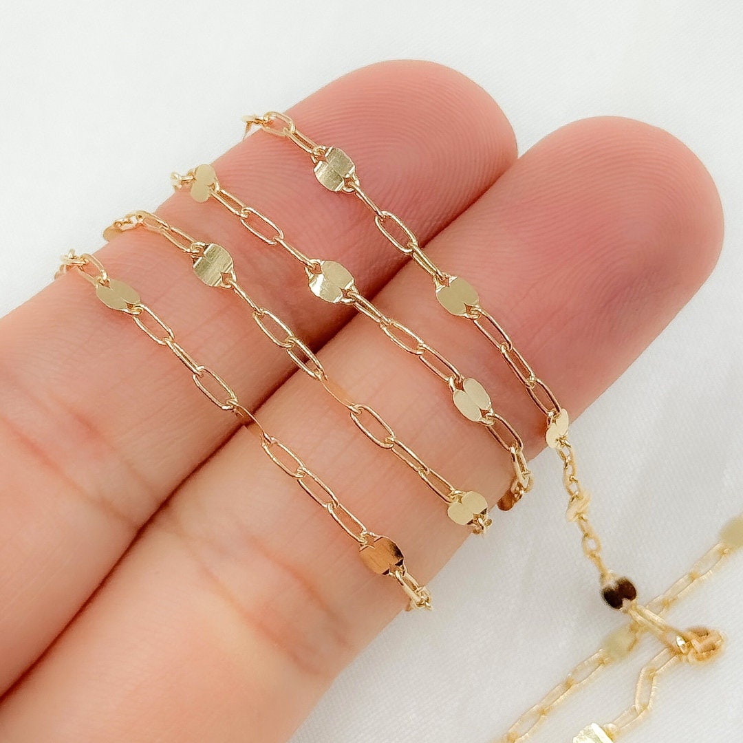 14k Gold Filled Marina and Cable Link Chain, Marina Link 14k Gold ...