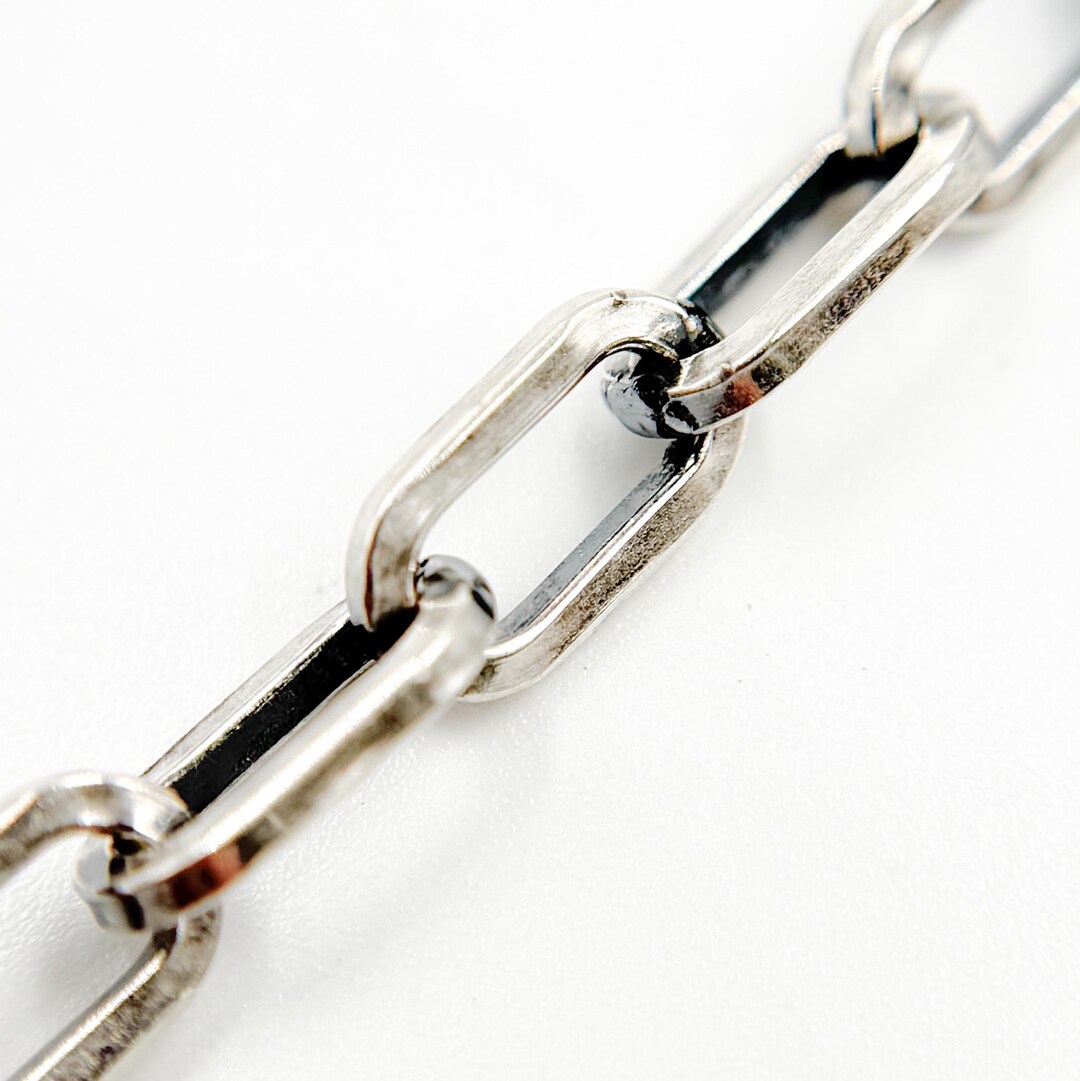 1FT 9x5mm 925 Oxidized Sterling Silver Rectangle Link Chain by Foot ...
