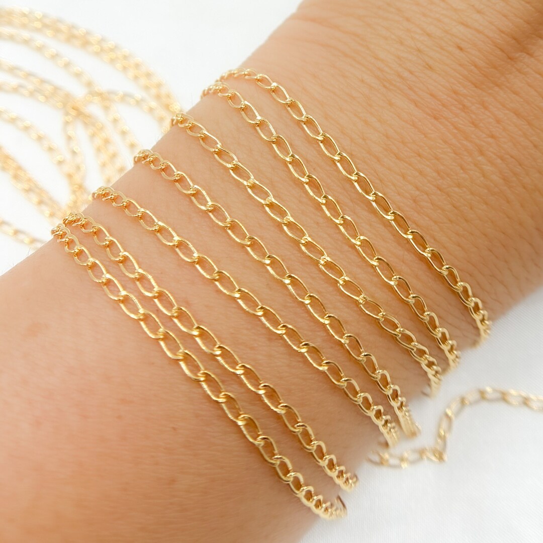14k Gold Filled Cable Link Chain, Permanent Jewelry, Jewels and Chains ...