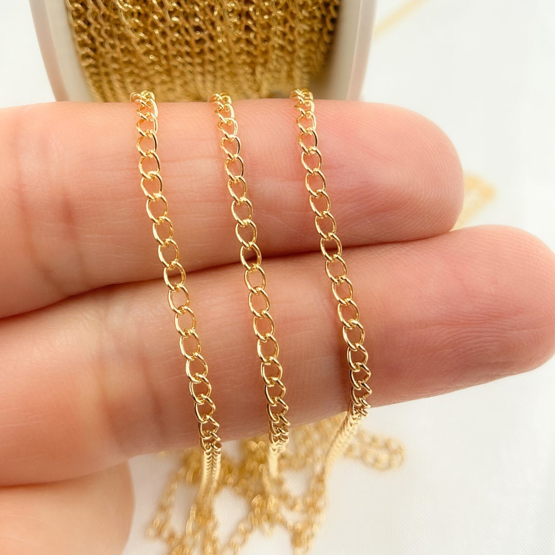 14k Gold Filled Chain 3x2mm Wholesale by Foot, Unfinished Gold Filled ...