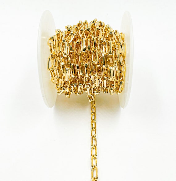 Bulk Unfinished Chain Unique Gold Plated Base Metal Textured Paperclip ...