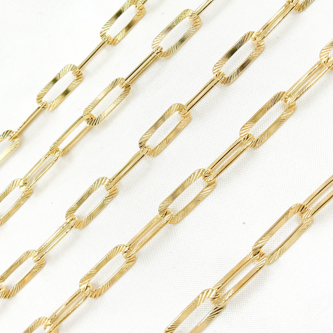 Gold Plated Silver Textured Paperclip Chain, Permanent Jewelry, Jewels ...