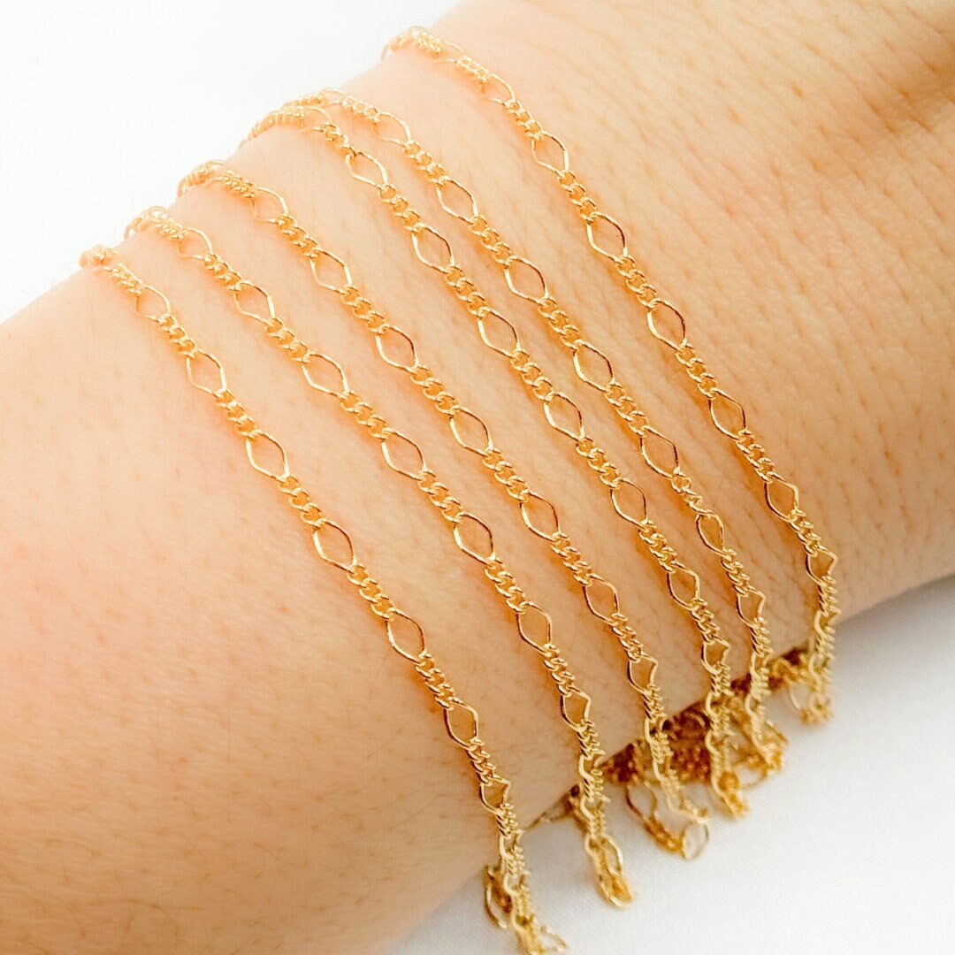 14k Gold Filled Long and Short Link Chain, Permanent Jewelry, Jewels ...