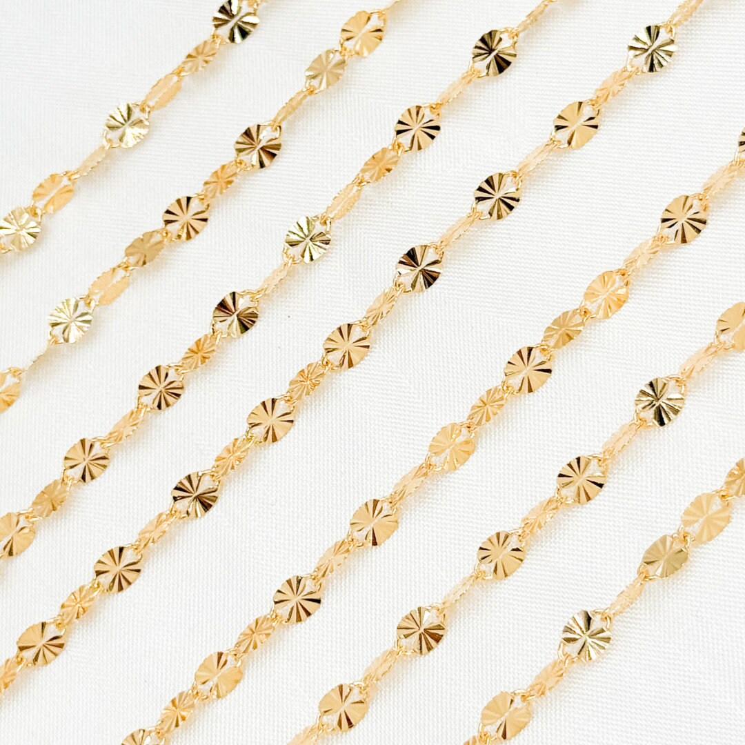 1FT 5x3mm 14k Gold Filled Diamond Cut Marina Chain, Marina Link 14k ...