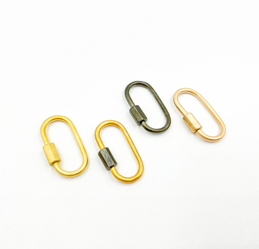 925 Silver Screw Lock, Matte Gold Plate Oval Screw Lock, Assorted Screw ...