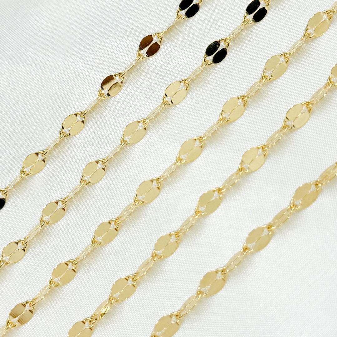Gold Plated Silver Gold Plated Designer Link Chain, Permanent Jewelry ...