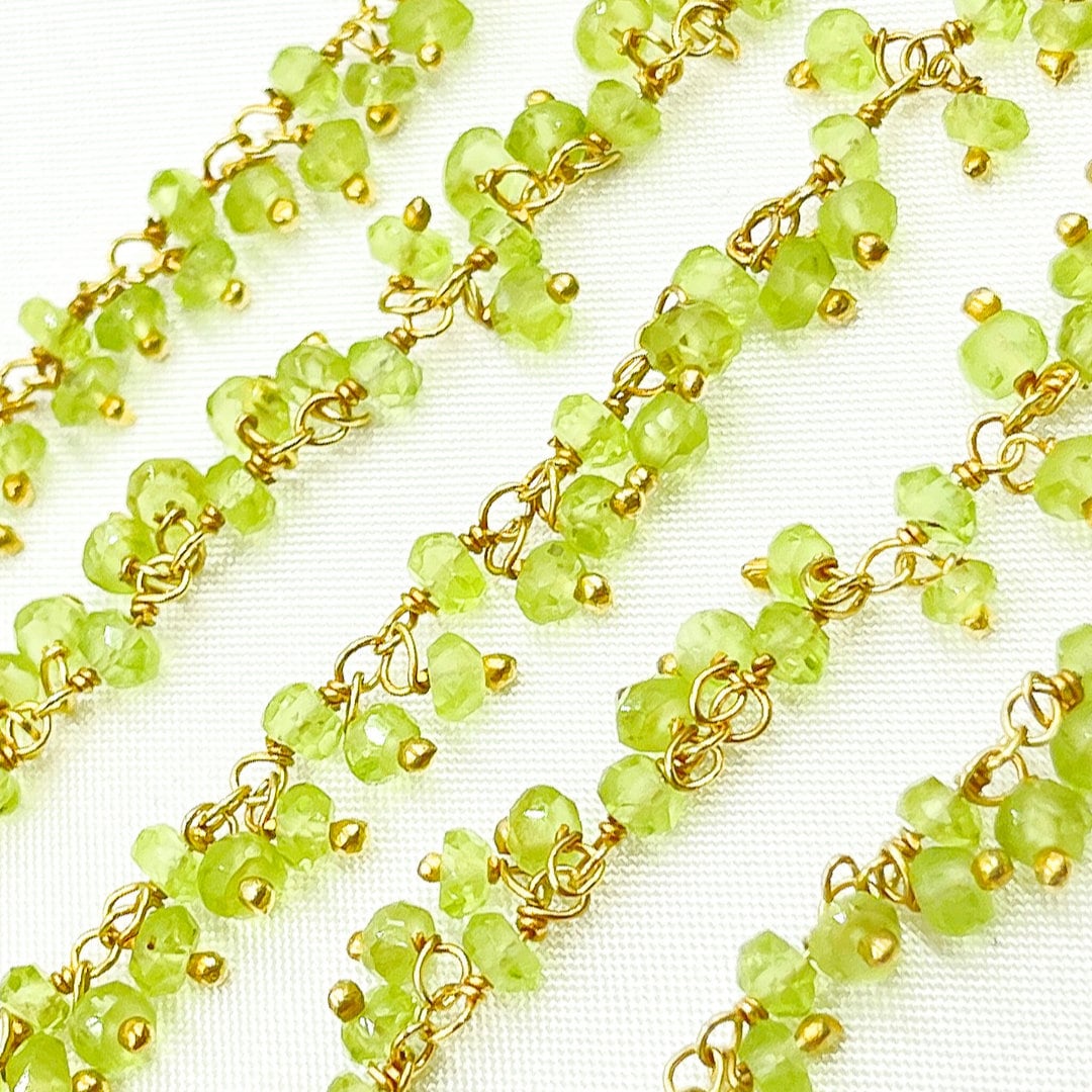 Peridot Cluster Dangle Gold Plated 925 Sterling Silver Wire Chain ...