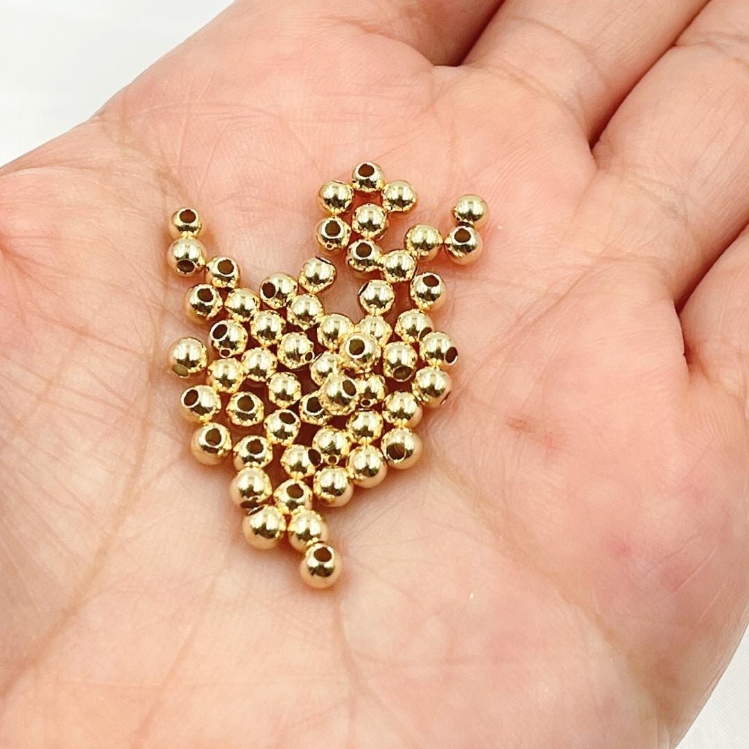 3mm 14k Gold Filled Seamless Beads, Round Gold Beads, Spacer Beads for ...