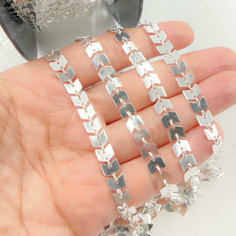 Chevron Silver - Etsy