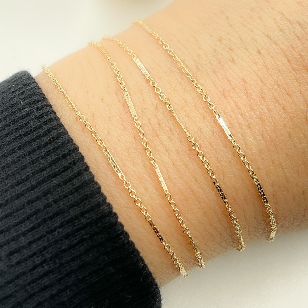 14K Gold Filled Flat Bar Chain, Gold Filled Cable Chain, Wholesale Gold ...