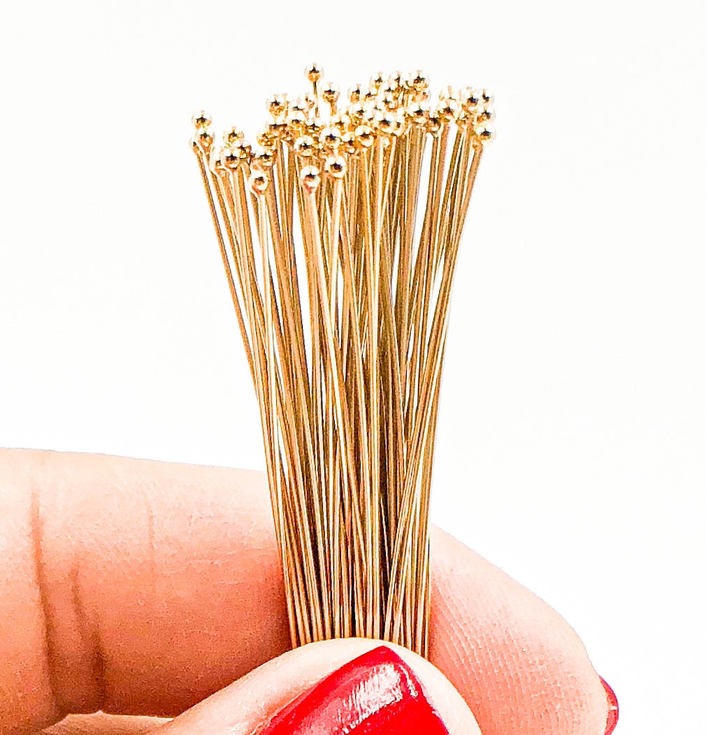 10pcs 2 inch 26 Gauge 14k Gold Fill BALL Head Pin Gold Head | Etsy