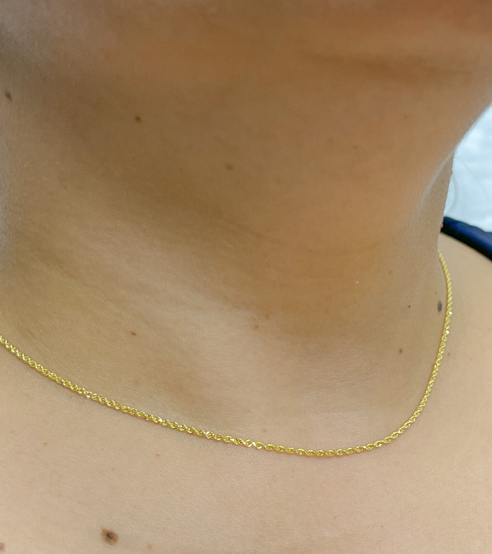 Real Gold Chain Necklace 16 & 18 inch Rope Chain 14k Gold | Etsy