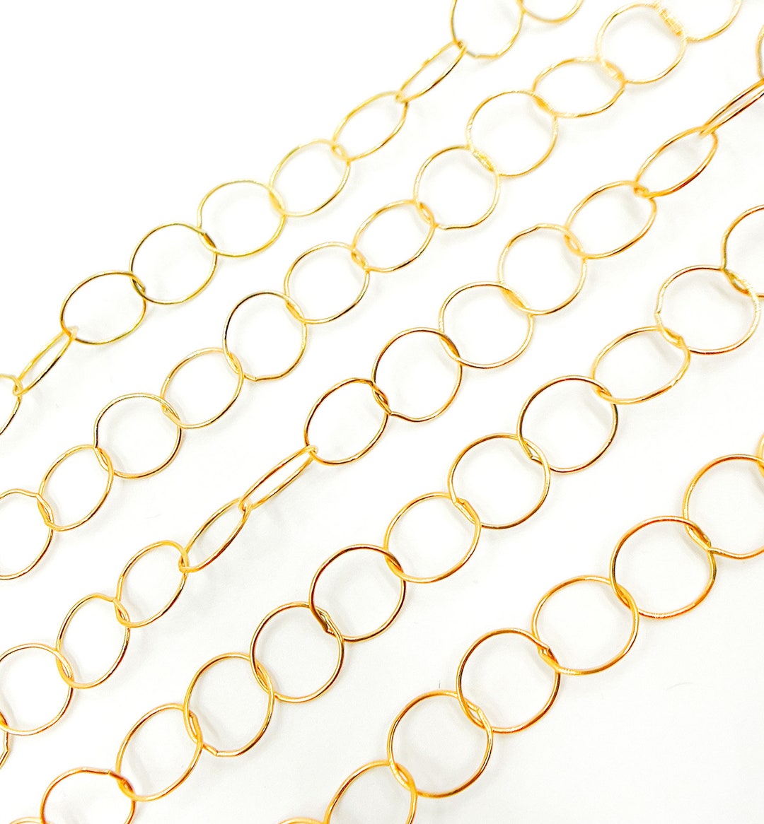 10mm 14k Gold Filled Chain by Foot, Unfinished Big Circle Chain ...