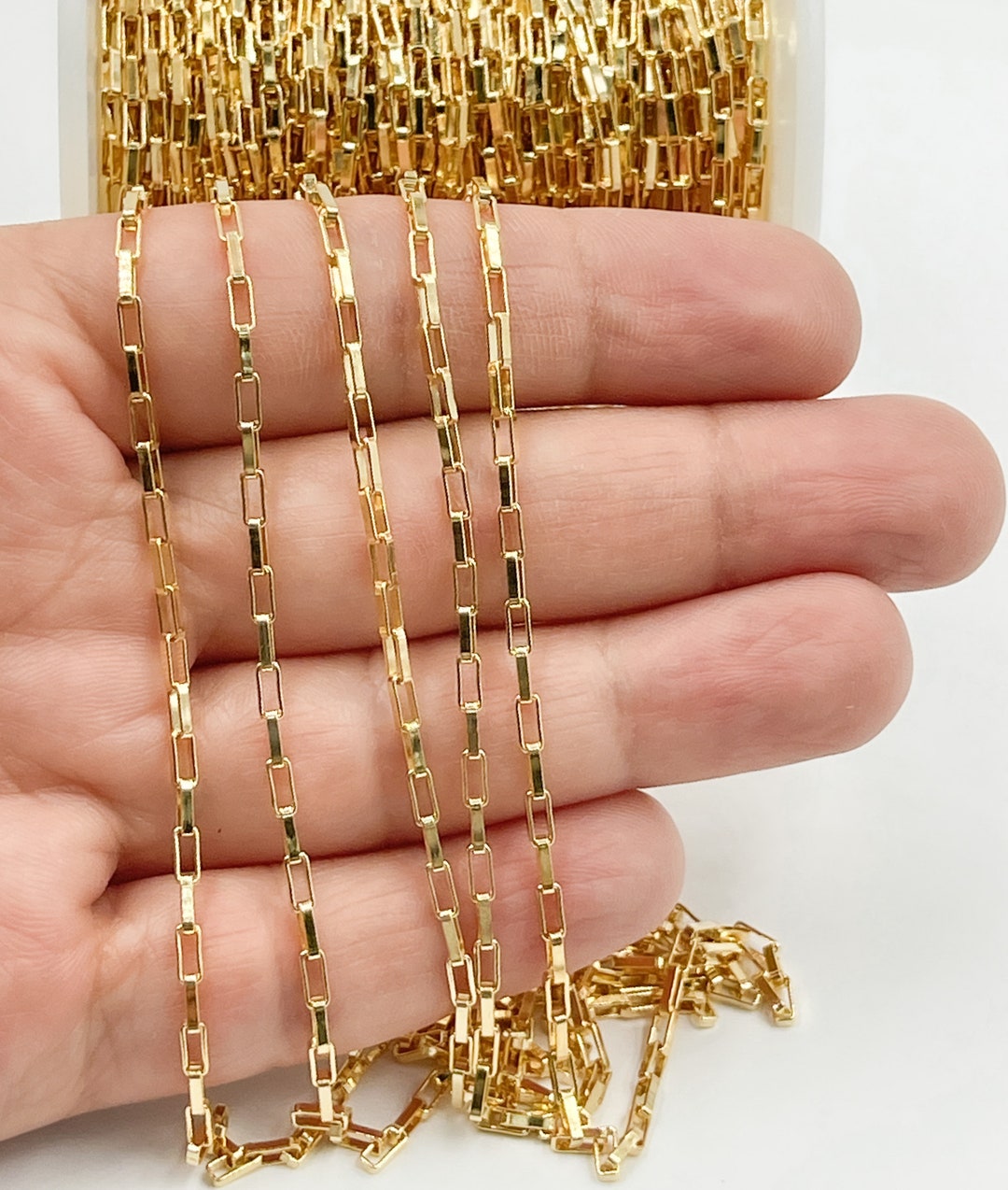 1FT 4.2x1.8mm 14k Gold Filled Chain by Foot Tiny Box Chain - Etsy