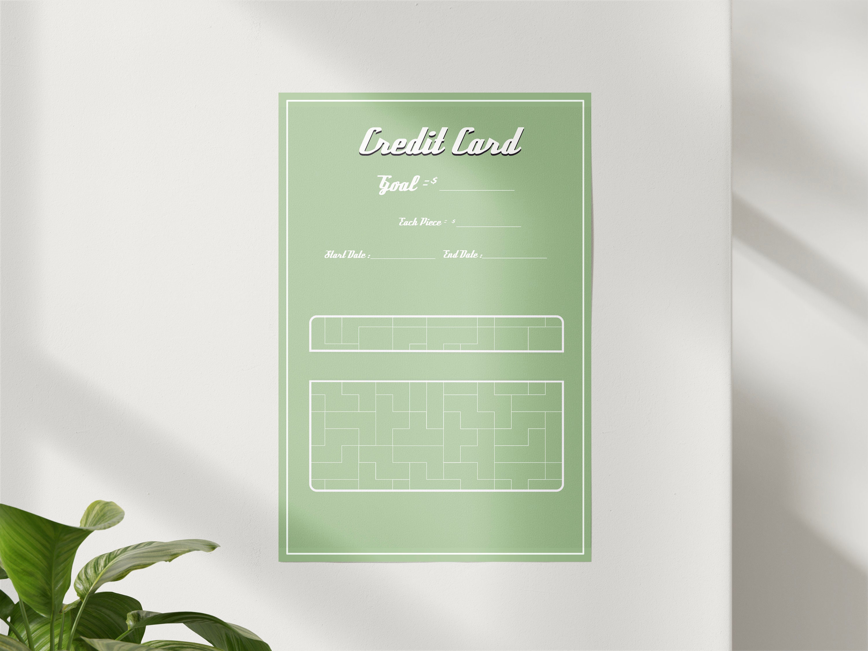 Debt Free Tracker Poster/chart Credit Card Green - Etsy