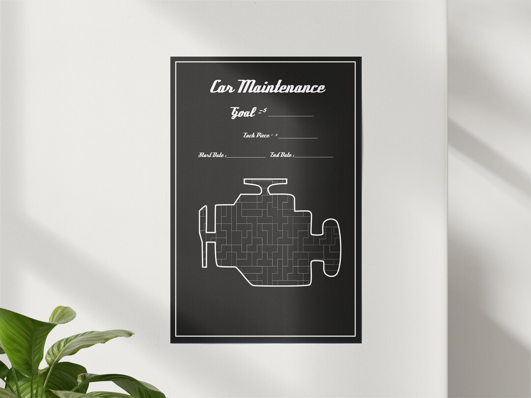 Savings Tracker Poster/chart Car Maintenance Black - Etsy