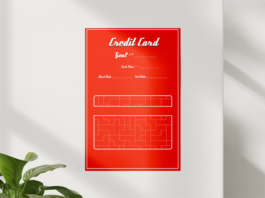 Debt Free Tracker Poster/chart Credit Card Blue - Etsy