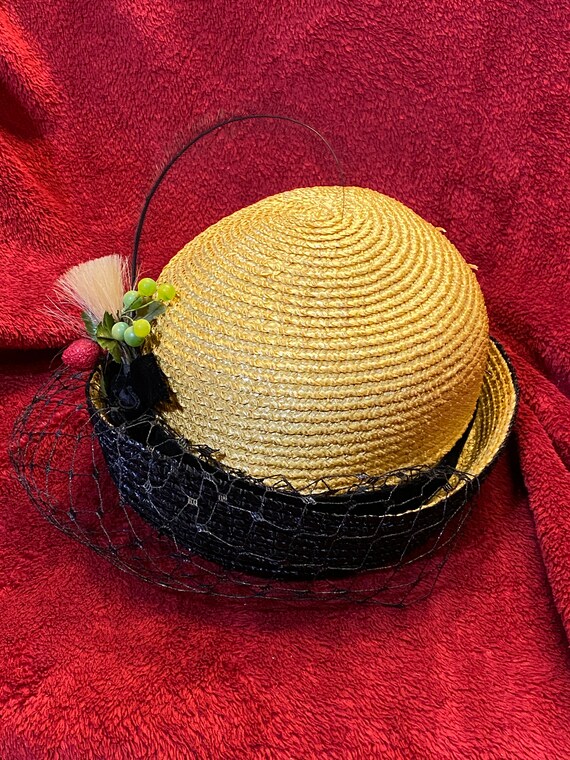 vintage cloche straw hat - Gem