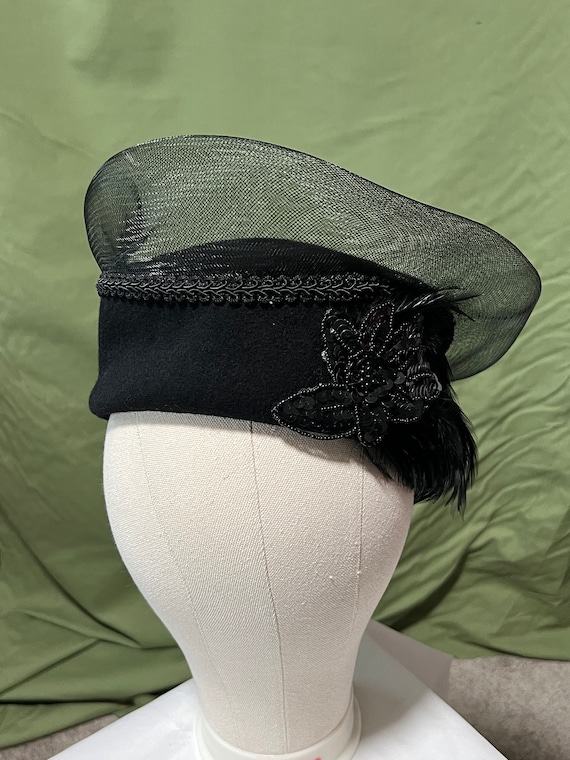 Vintage ladies 1980’s Pillbox hat remake - Gem