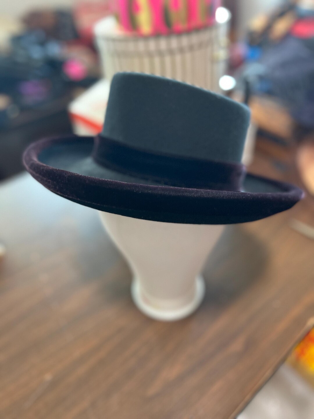 Ladies Felt Wide Brim Cowboy Boater or Pinwheel Hat - Etsy
