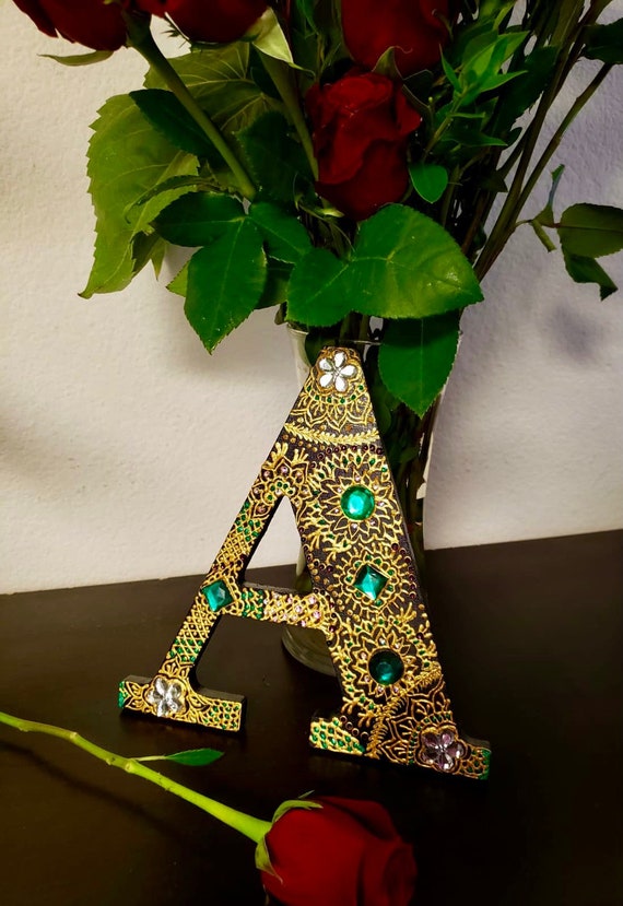 Henna Painted Letter Decorative Letter Personalized Letter | Etsy