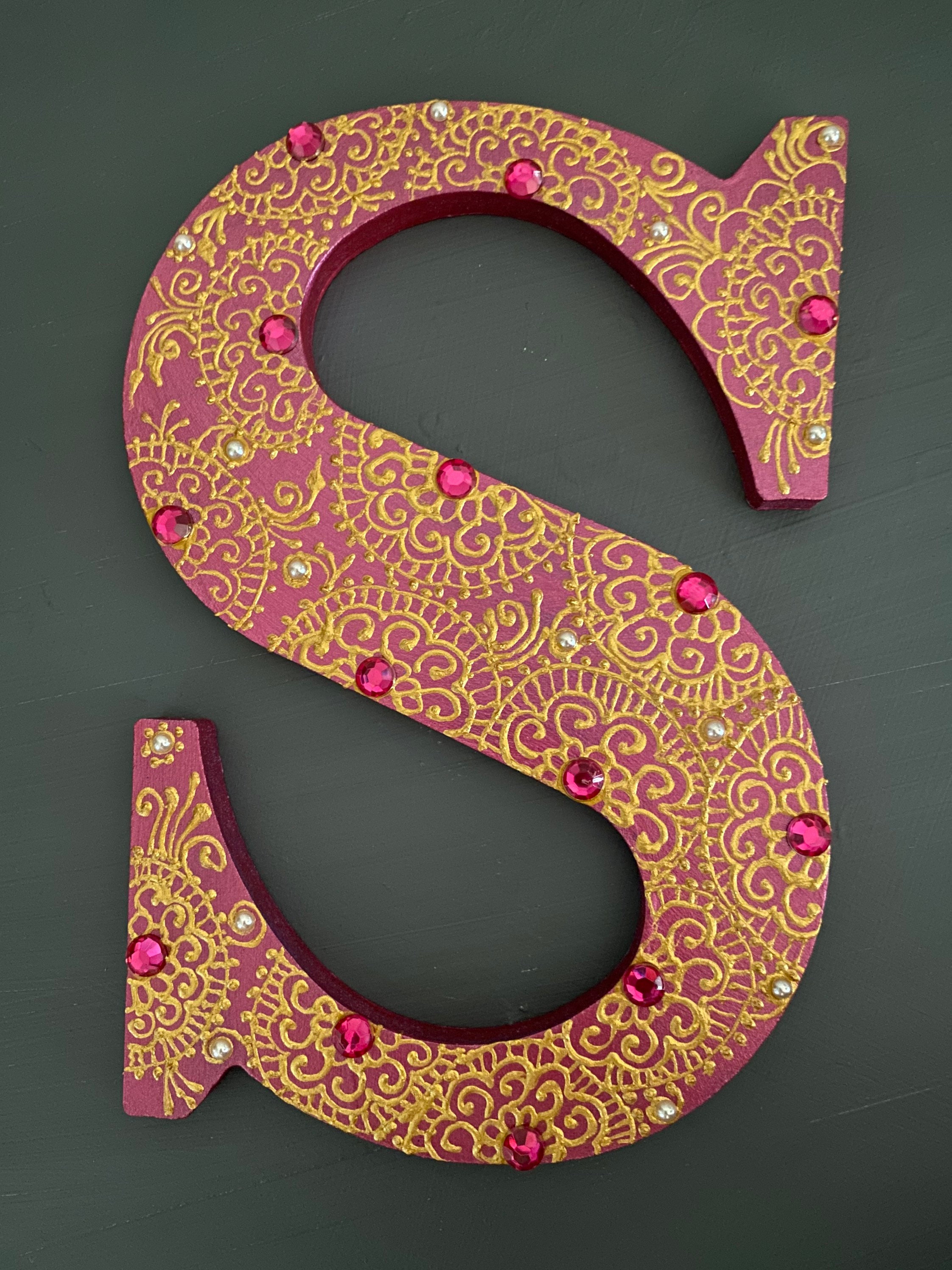 Henna Painted Letter Decorative Letter Personalized Letter | Etsy
