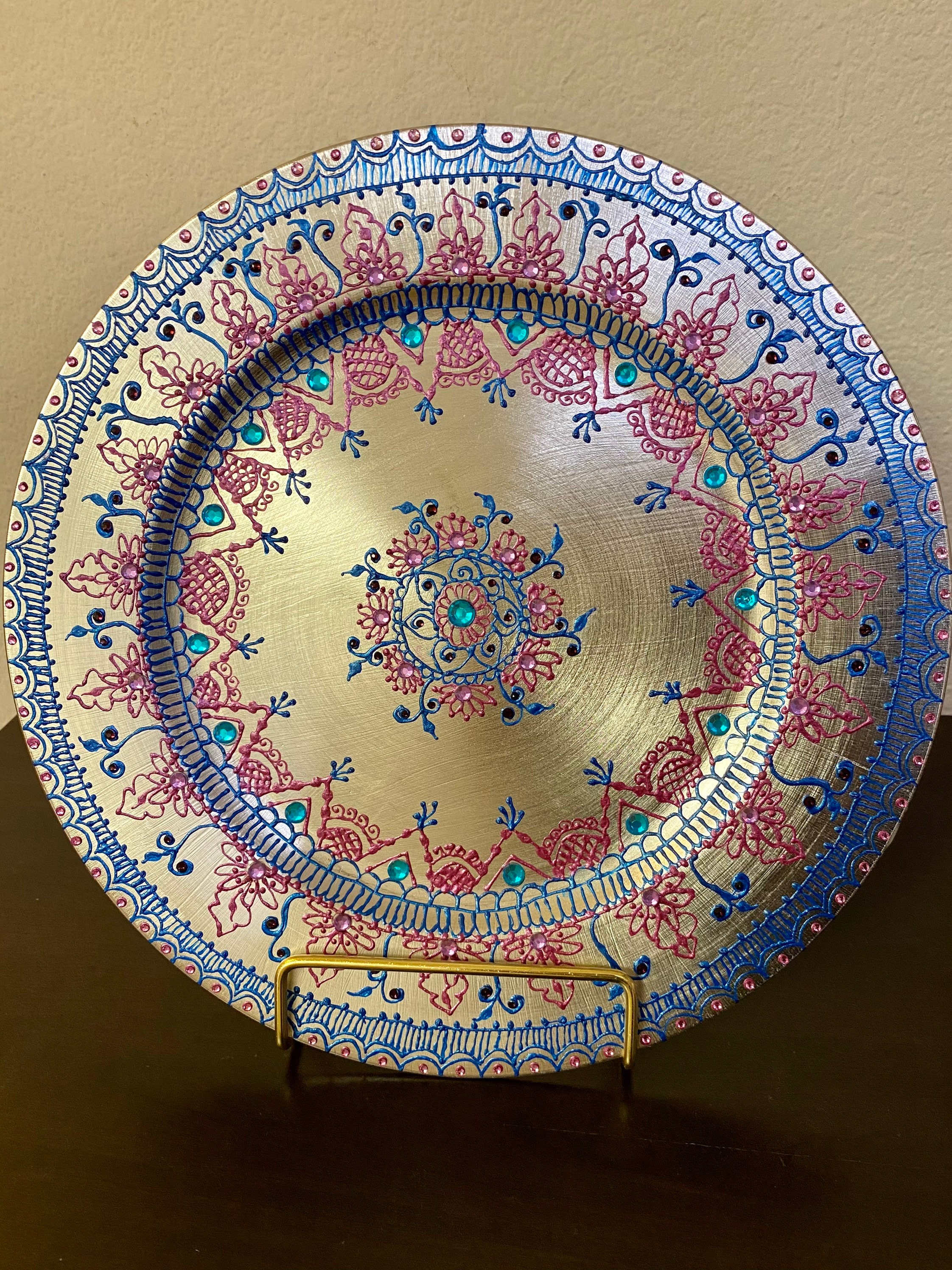 Moroccan Inspired Decorative Trays, Custom Plates, Henna Plates, Mehndi ...